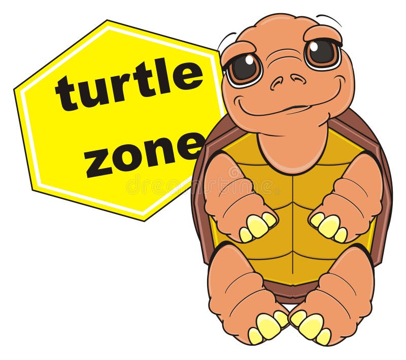 Turtle with red sign stop stock illustration. Illustration of brown ...