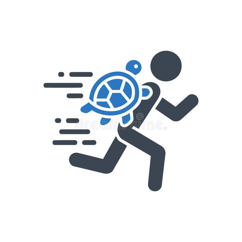Turtle Speed Runner Icon stock vector. Illustration of icon - 349983542