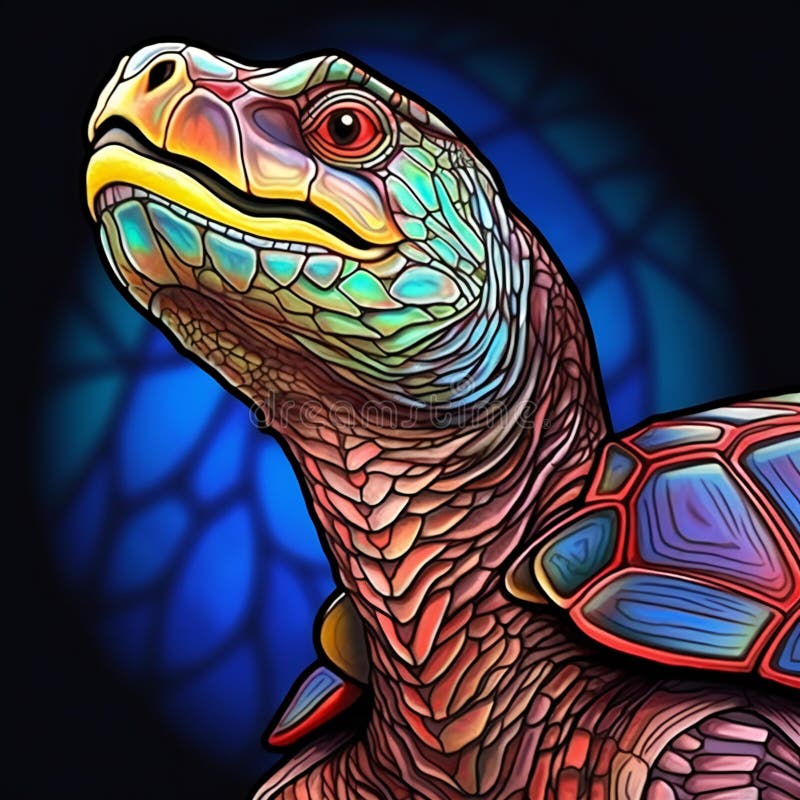 Turtle, Stained-glass Window Stock Illustration - Illustration of ...