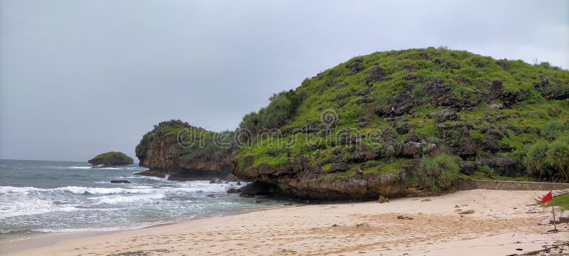 Turtle Stone on the Beach of Srau, Pacitan, East Java, Indonesia Stock ...