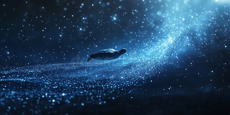 Turtle Swimming in an Ocean of Stars, Leaving a Trail of Cosmic Light ...