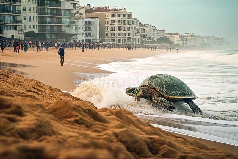 A Turtle is Swimming in the Ocean. Stock Image - Image of young, summer ...