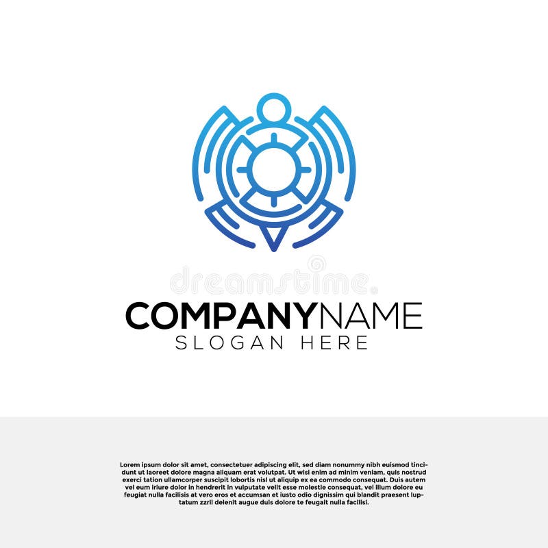 Turtle and Techno Logo Creative Icon Vector Design. Logo Design ...
