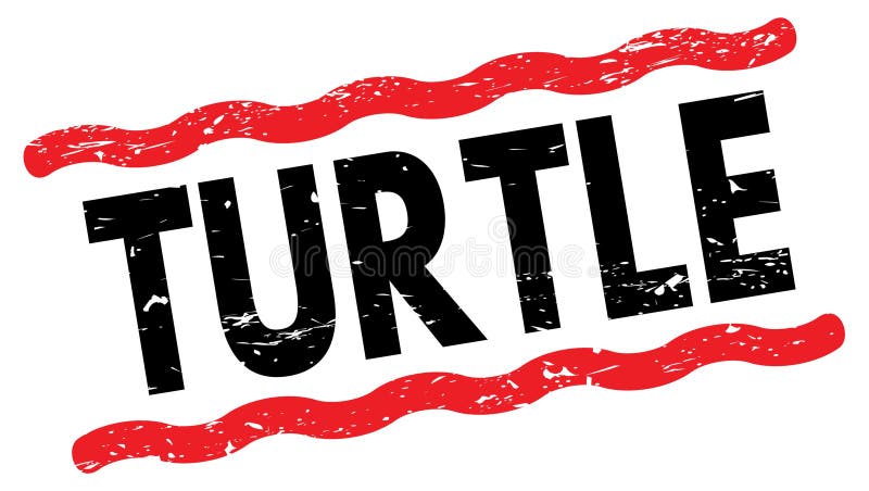 TURTLE Text on Red-black Lines Stamp Sign Stock Illustration ...