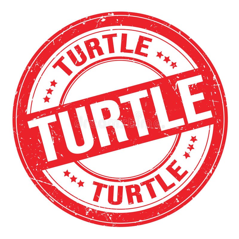 TURTLE Text Written on Red Round Stamp Sign Stock Illustration ...
