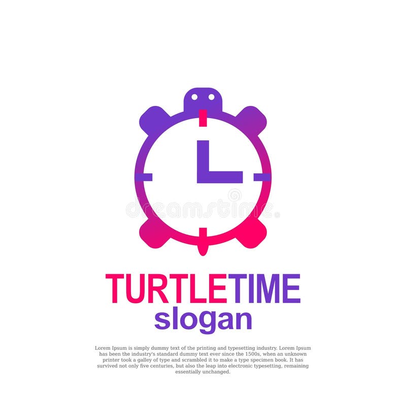 Turtle Time App Logo Design Template Illustration Stock Vector ...