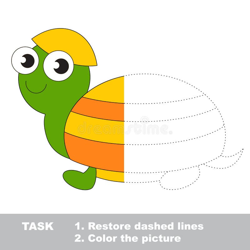 Turtle To Be Colored. Vector Trace Game. Stock Vector - Illustration of ...