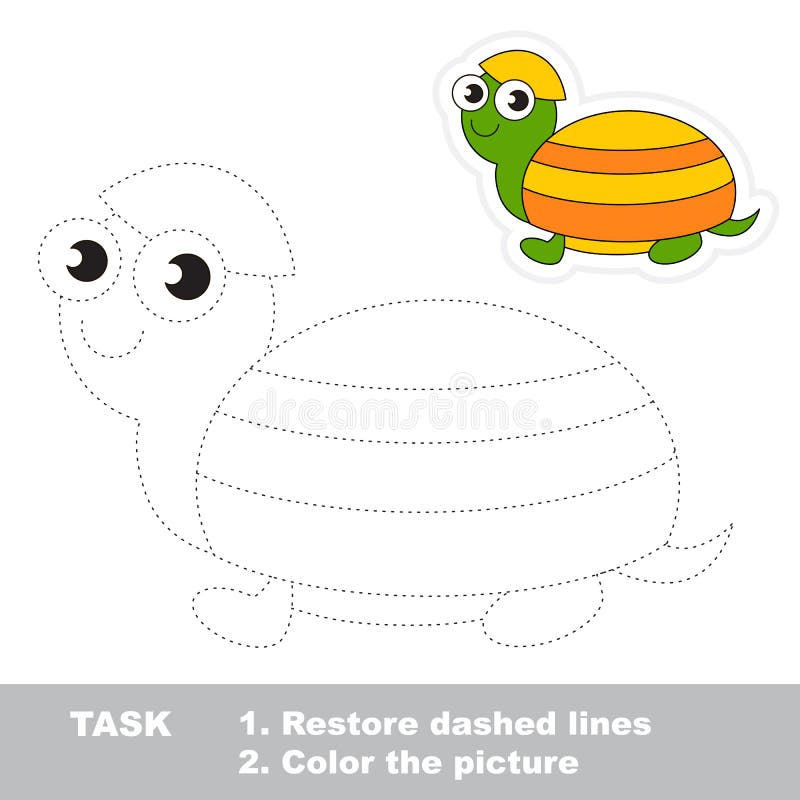 Turtle To Be Traced. Vector Numbers Game. Stock Vector - Illustration ...