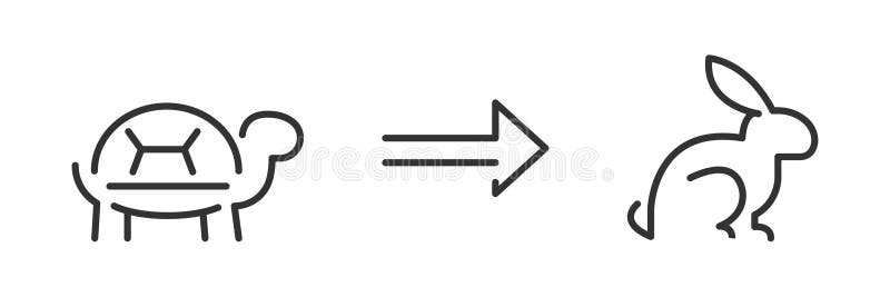 From Turtle To Hare. Speed Concept. from Slow To Fast Stock Vector ...