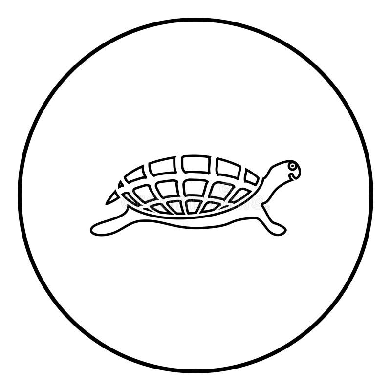 Turtle Tortoise Icon Black Color Illustration in Circle Round Stock ...