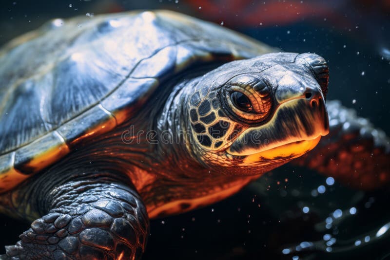 Turtle in Toxic Oil Pollution. Environmental Issues Concept Stock ...