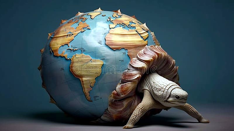 Turtle. Turtle Shell As a Globe, Planet Earth. Alternative Reality ...