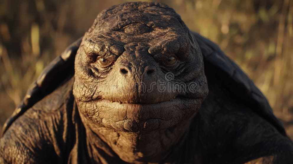 A Turtle with a Very Angry Expression on Its Face Stock Illustration ...