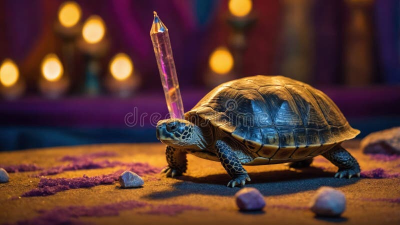 Mystical Tortoise with Crystal Wand: a Magical Journey Stock ...