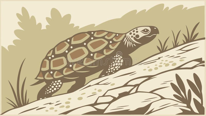 Turtle Walking on Sand, Wildlife and Nature Conservation Vector Design ...