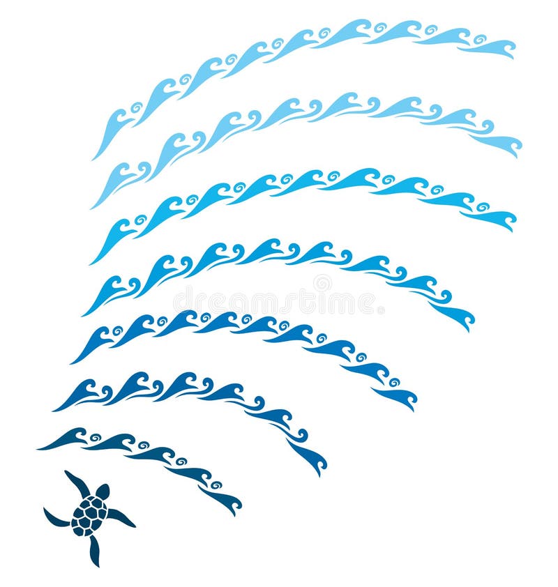Turtle Wave stock vector. Illustration of animal, wave - 21257562