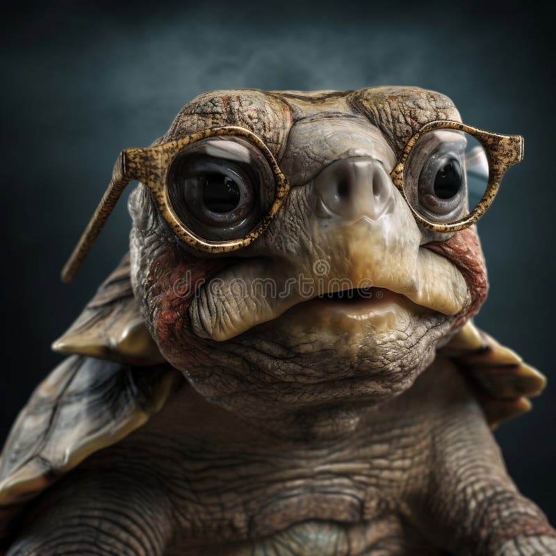 Turtle Wearing Glasses Generative Ai Stock Illustration Illustration Of Decoration Turtle