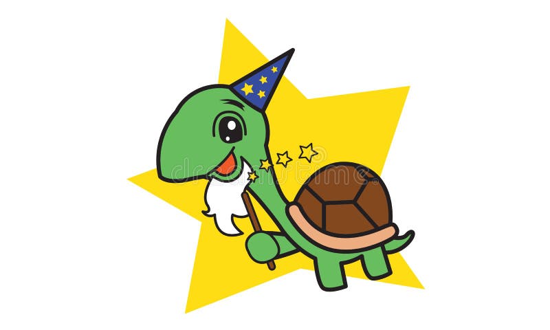Turtle Wizard stock vector. Illustration of cartoon, star - 66752427