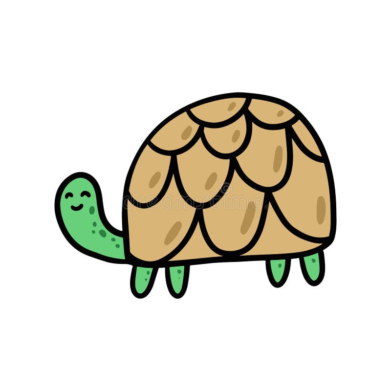Turtles Hand Drawn. Simple and Cute Illustrations in Vector Design ...