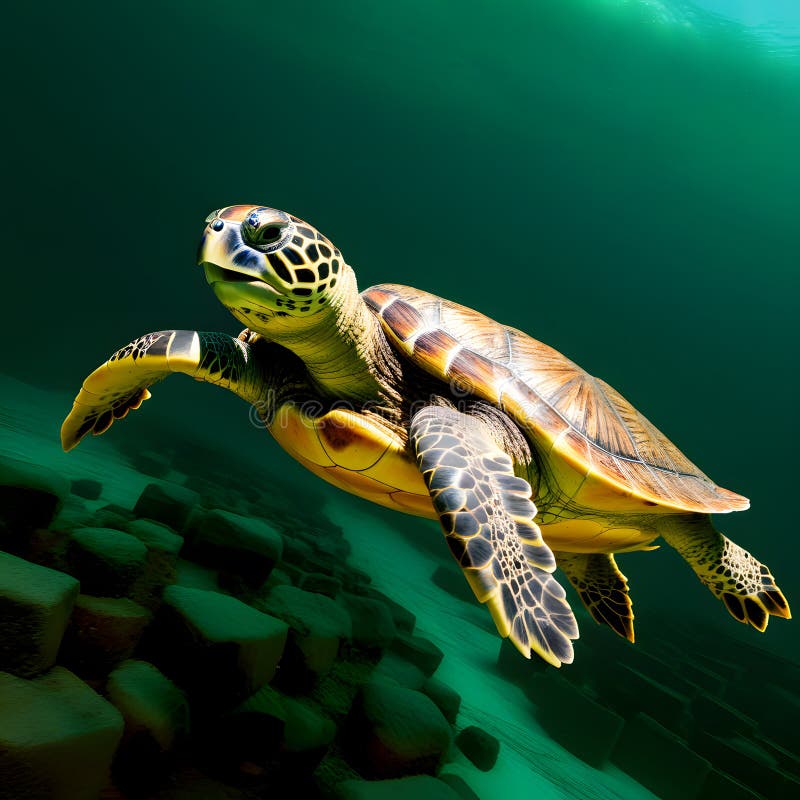 Turtles with Shells, AI-generatet Stock Illustration - Illustration of ...