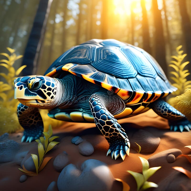 Turtles with Shells, AI-generatet Stock Illustration - Illustration of ...