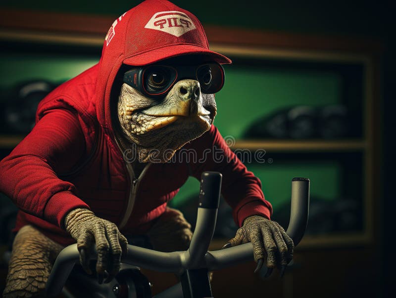 Turtly Fit: a Turtle S Workout and Exercise Regimen Stock Illustration ...