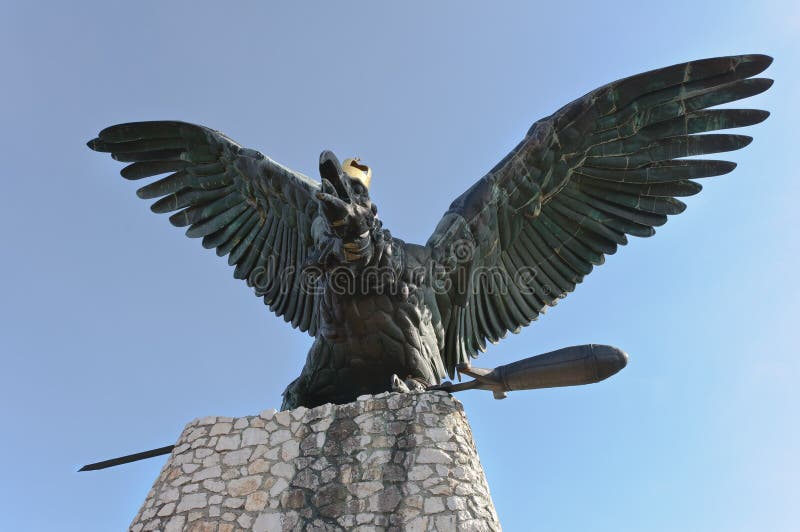 Turul statue of Tatabanya stock image. Image of statue - 18943605