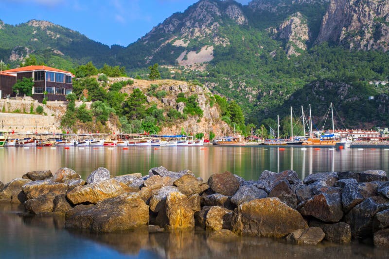 Turunc sea bay view stock image. Image of blue, summer - 32692099