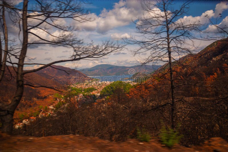 TURUNCH, MARMARIS, TURKEY: Top View of Turunch after the Fire in 2021 ...