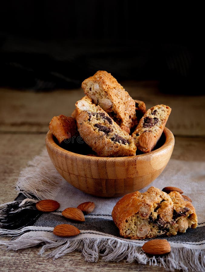 Tuscan Cantucci with Hazelnuts, Almonds, and Chocolate Stock Image ...