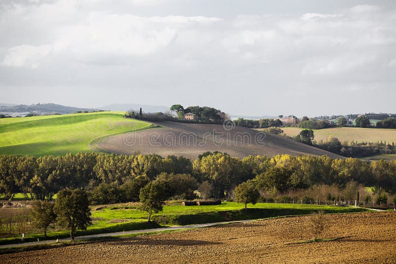 Tuscan Fields stock photo. Image of clouds, mist, travel - 34911526
