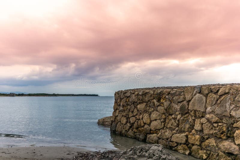 The Tuscan Sea and a Marina in Autumn at Sunset - 3 Stock Image - Image ...