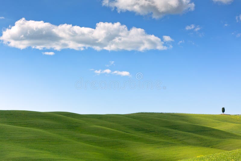 Curving Hill Under Blue Sky Stock Image - Image of copy, beautiful ...