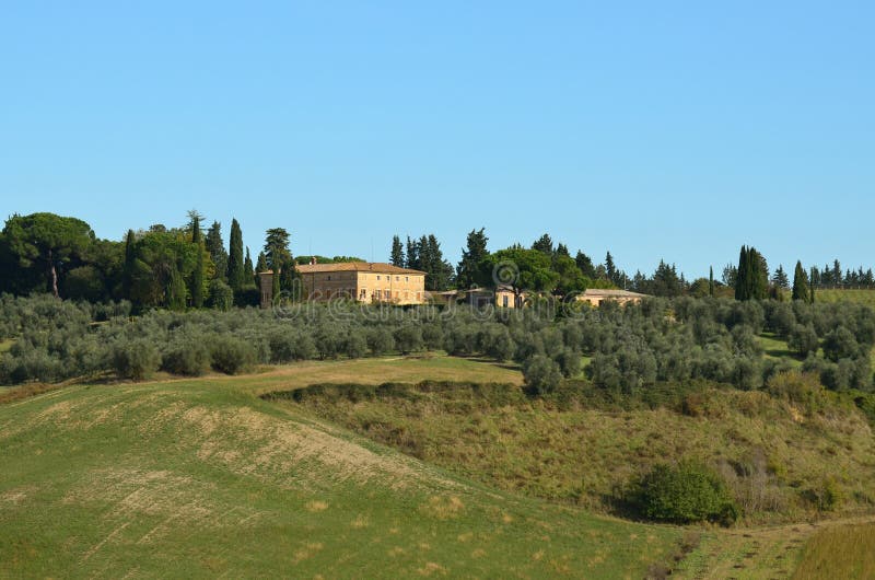 Tuscan Villa in the Italian Countryside Stock Photo - Image of country ...