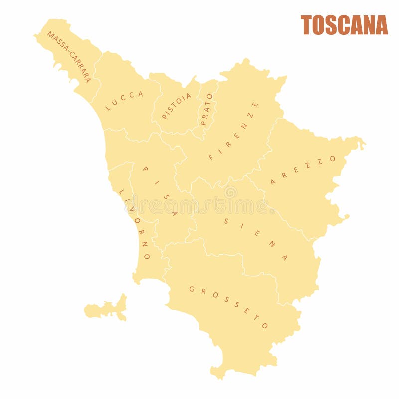 Tuscany administrative map stock illustration. Illustration of firenze ...