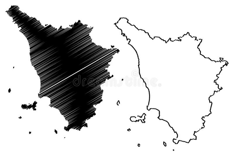 Tuscany map vector stock vector. Illustration of italian - 125524984