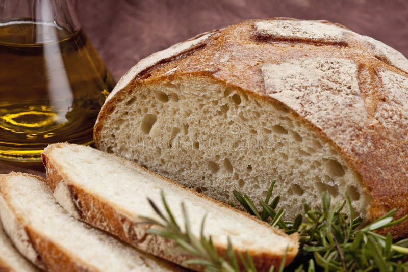 Tuscany Bread with Rosemary and Olive Oil. Stock Photo - Image of ...