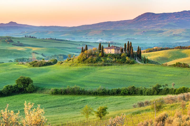 Tuscany at spring stock photo. Image of field, agriculture - 87834664