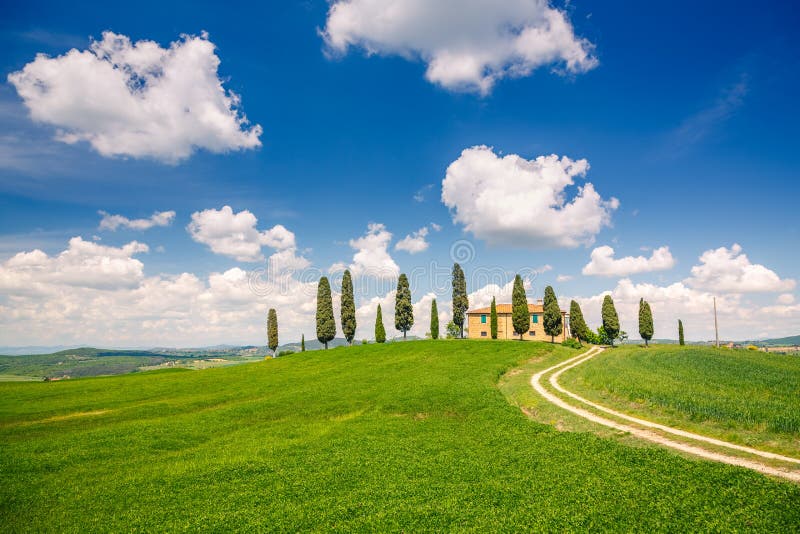 Tuscany spring landscape stock image. Image of agriculture - 150366353