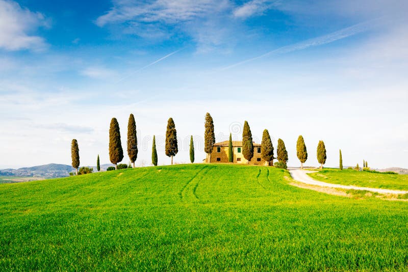 Tuscany, spring landscape stock image. Image of orcia - 90085073