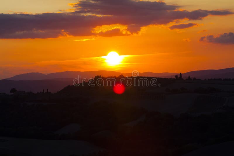 Tuscany sunset stock image. Image of destination, horizon - 129771123