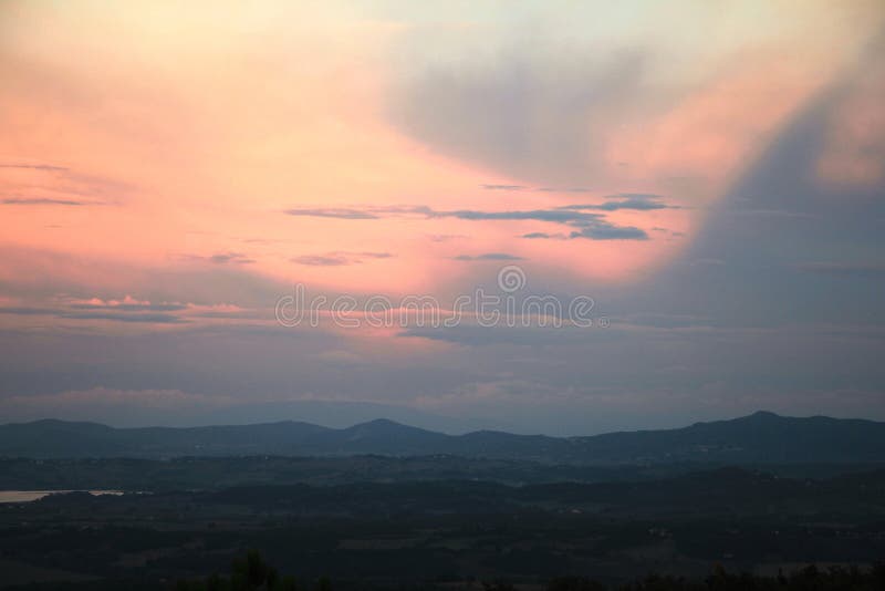 Tuscany Sunset Italy stock image. Image of natural, meadows - 83281887