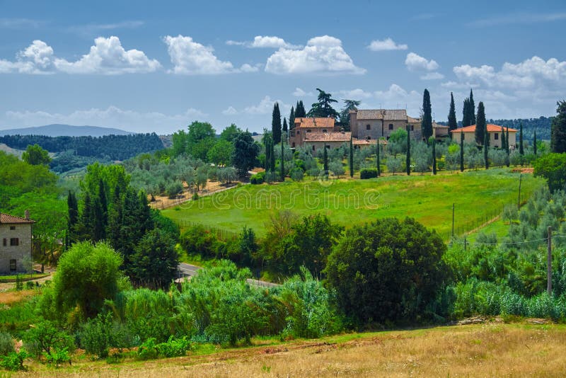 Tuscany Wine Farm House stock image. Image of trees, wine - 57987023
