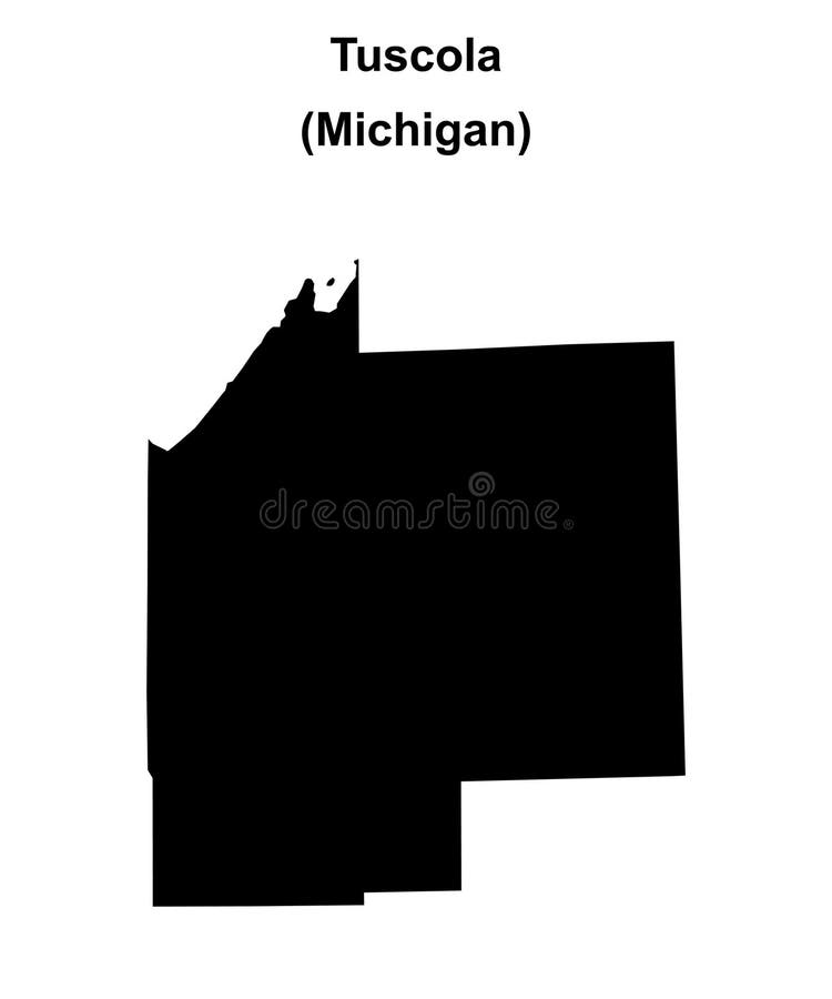 Tuscola outline map stock vector. Illustration of region - 361609377