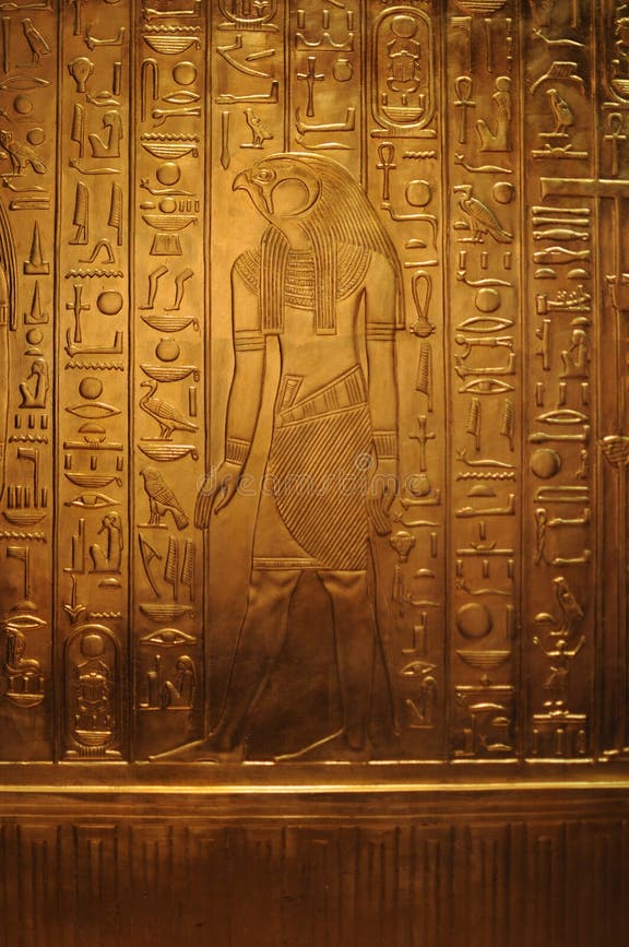 Tutanchamon treasure stock image. Image of falcon, hieroglyf - 33161101
