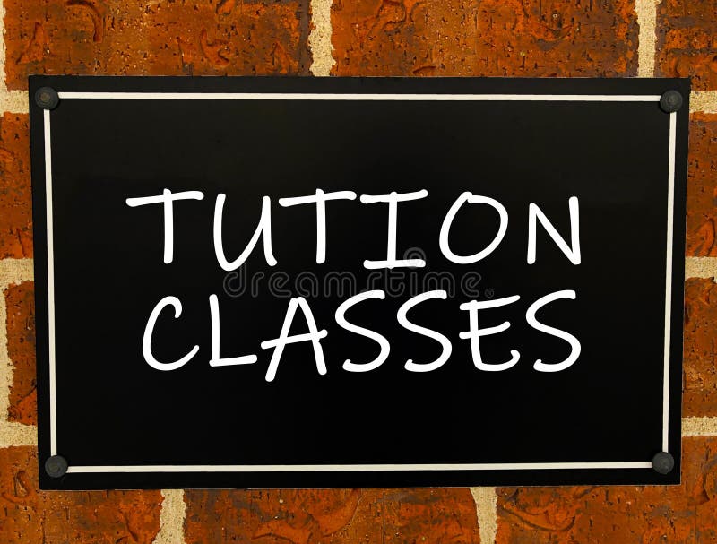 Tution Classes Sign on a Board. Stock Photo - Image of exit, wall ...