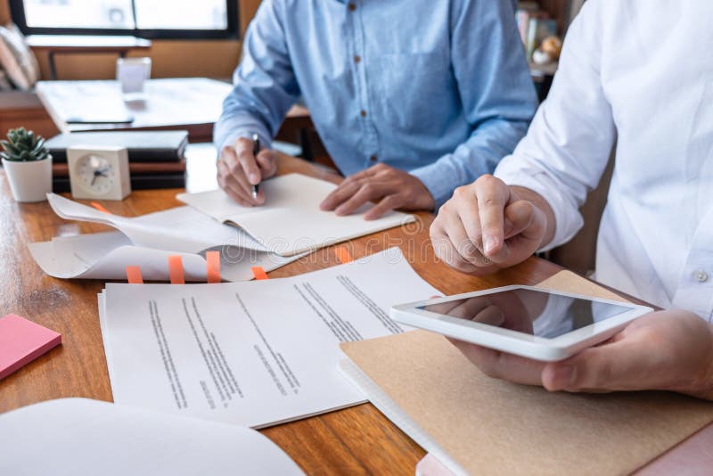 Tutor Books with Friends Education, Group Students Studying and ...