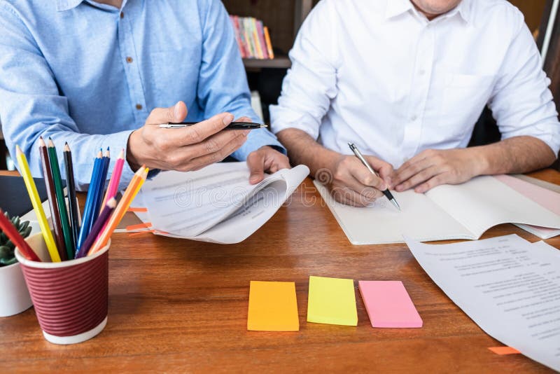 Tutor Books with Friends Education, Group Students Studying and ...