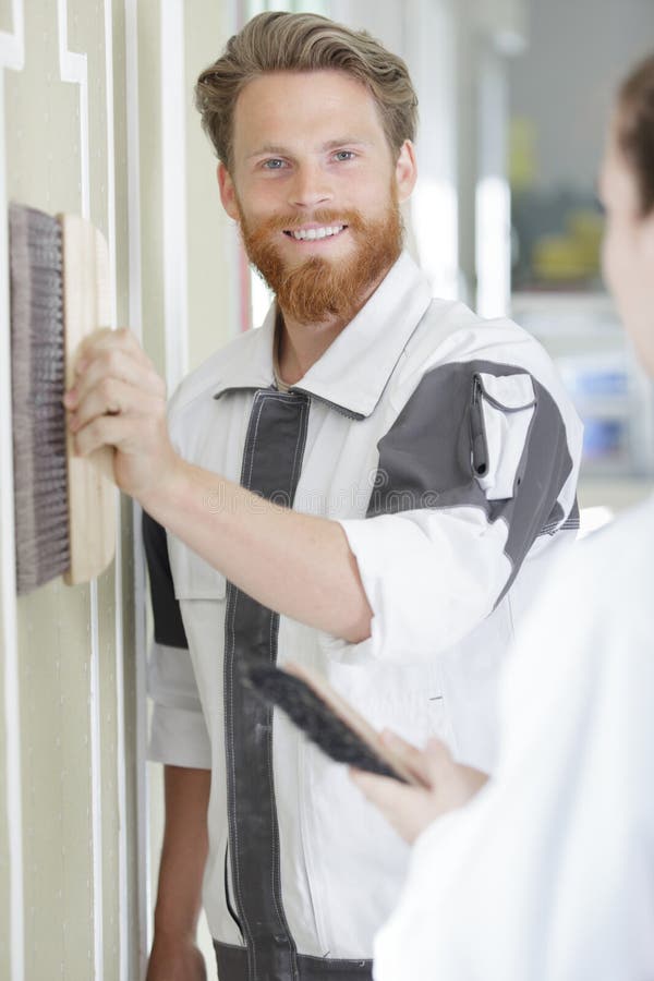 Tutor Demonstrating Use Wallpapering Brush Stock Photo - Image of wall ... Tutor Demonstrating Use Wallpapering Brush Stock Photo - Image of wall ...