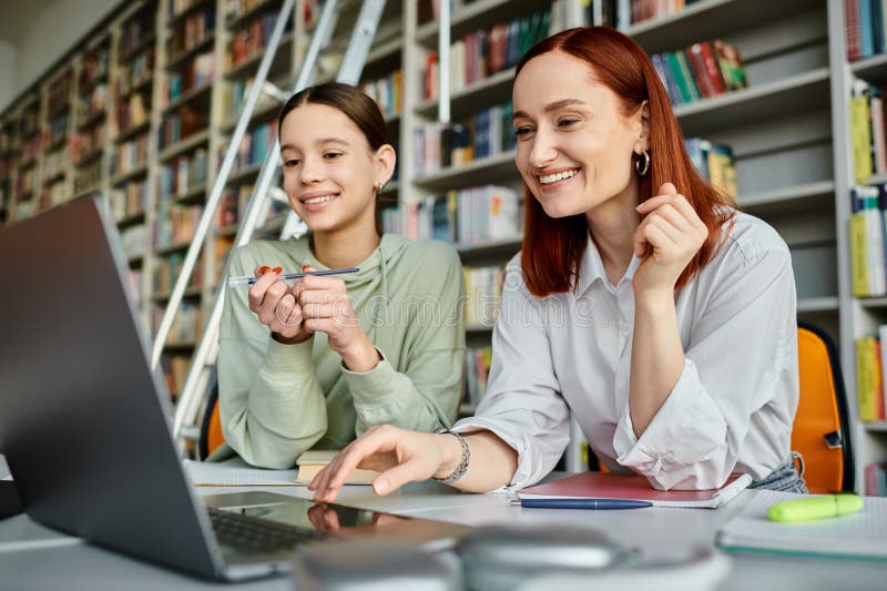 A Tutor and Her Student, are Stock Image - Image of communication ...